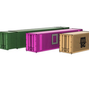 HO Scale Container STL Bundle/ 20, 40 and 53 Foot Containers for 3D ...