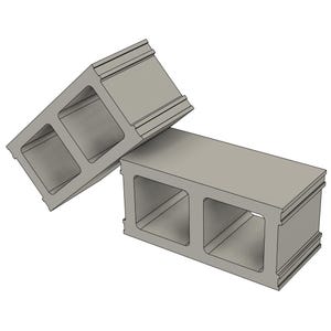 1/10 Scale Cinder Block STL File for 3D Printing | Digital File ...