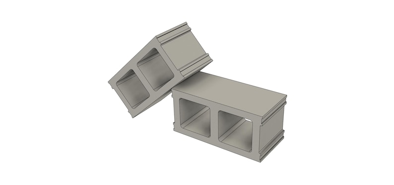 1/10 Scale Cinder Block STL File for 3D Printing | Digital File ...