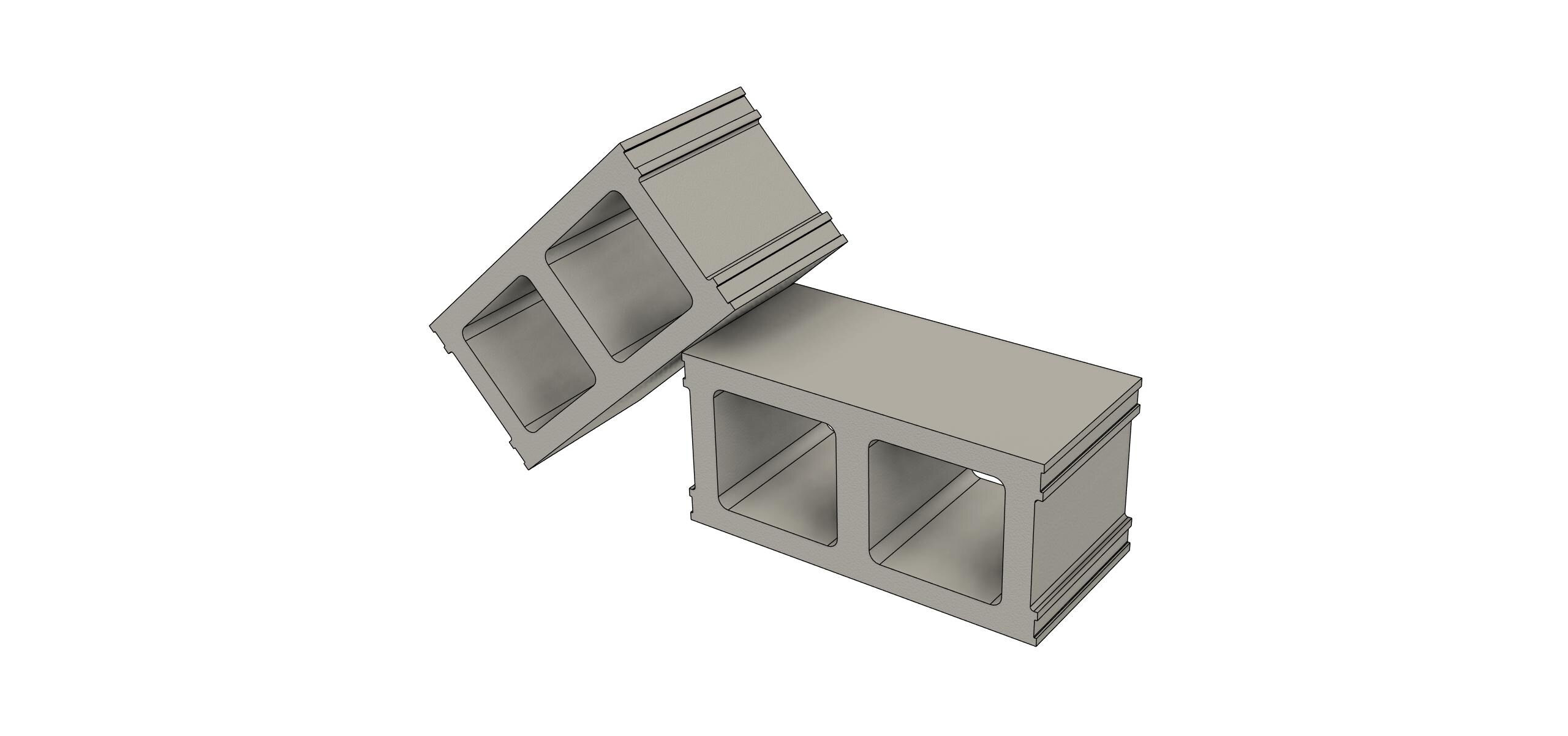 1/10 Scale Cinder Block STL File for 3D Printing | Digital File ...