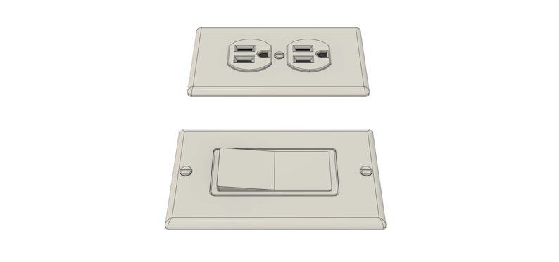 1/10 Scale Outlet and Light Switch STL Files for 3D Printing - Etsy
