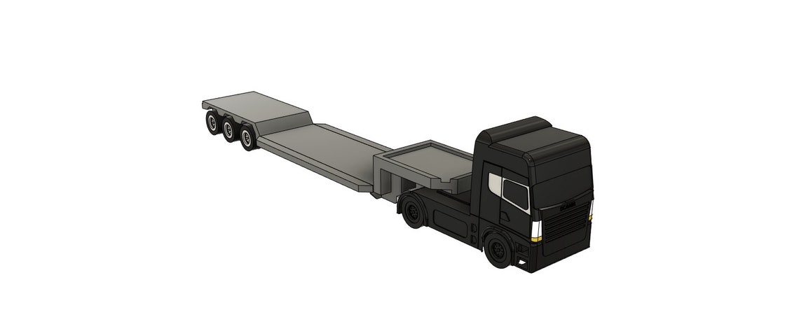 HO Scale Tractor Trailer STL Files | 3D Printable Flatbed & Dry Van ...