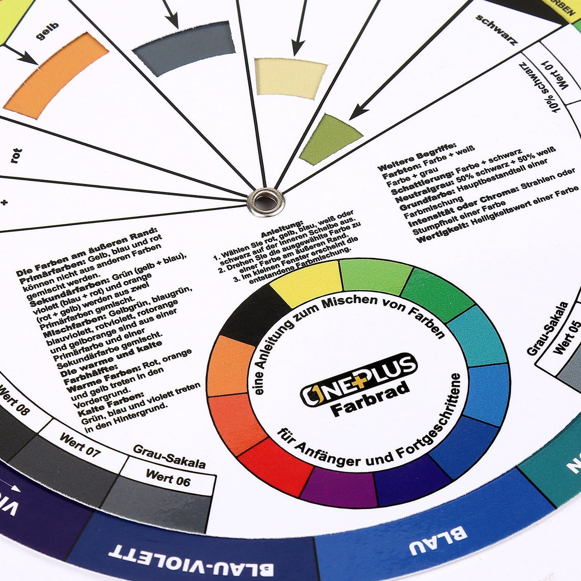 Color Wheel, Farbmischrad, Farbrad, Farbkreis Drehscheibe Deusch ...