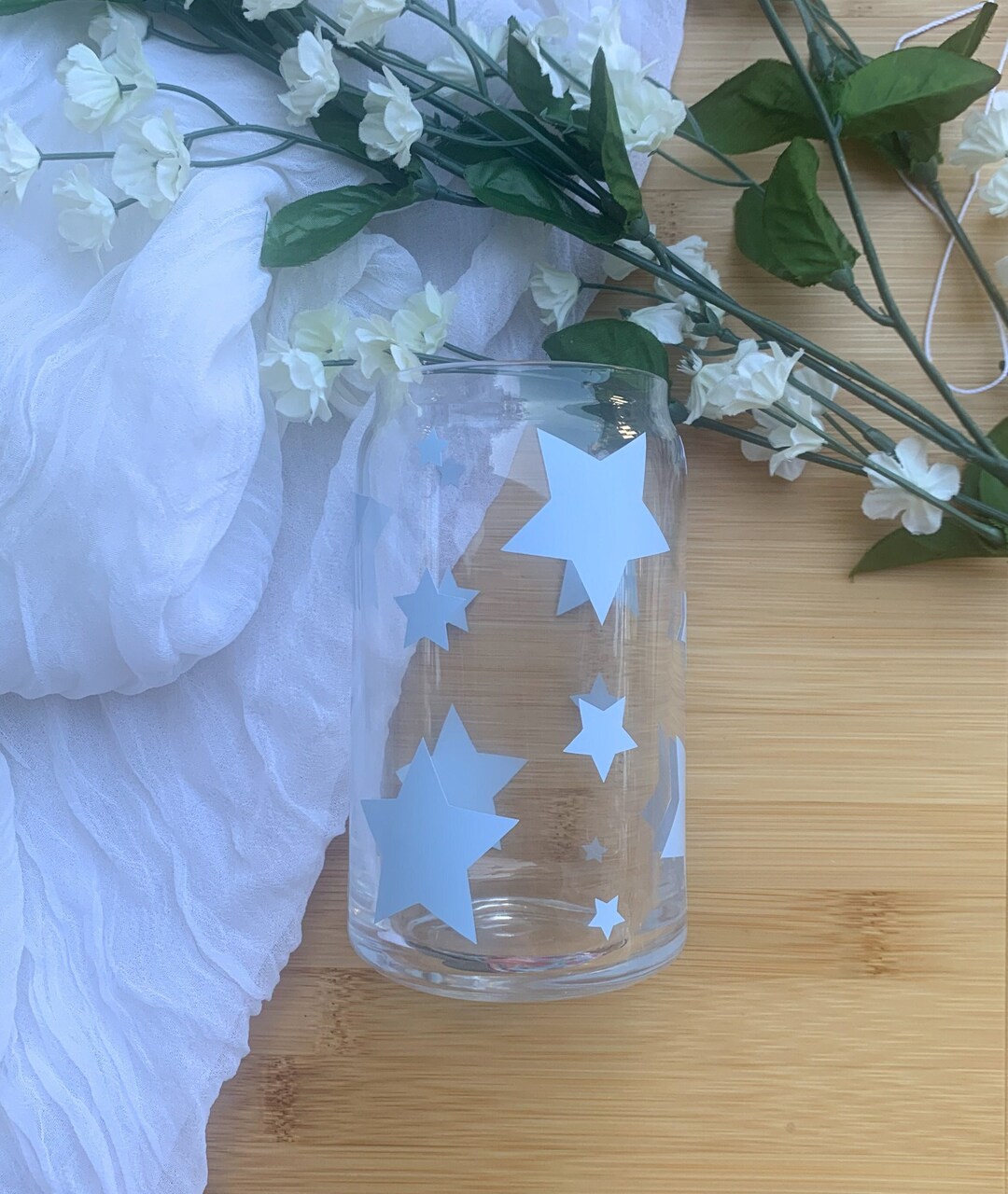Star Glass Cup, Cute Glass Can, Trendy Glass Cup, Iced Coffee Cup ...
