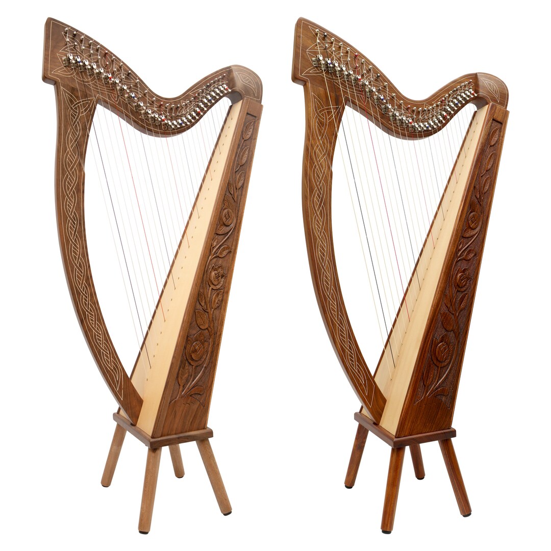 27 String Boru Irish Harp, Celtic Irish Harp, Irish Harp With Levers ...