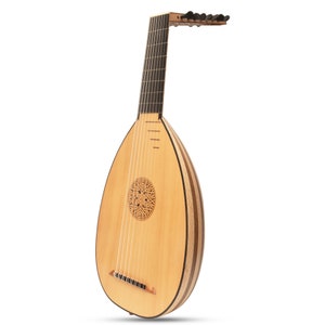 Renaissance Deluxe Lute 8 Course Variegated Walnut & Lacewood, Handmade ...