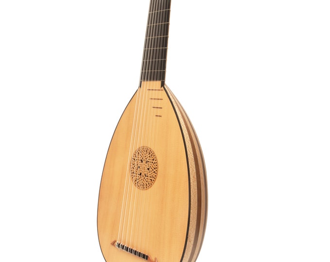Renaissance Deluxe Lute 8 Course Variegated Walnut & Lacewood, Handmade ...