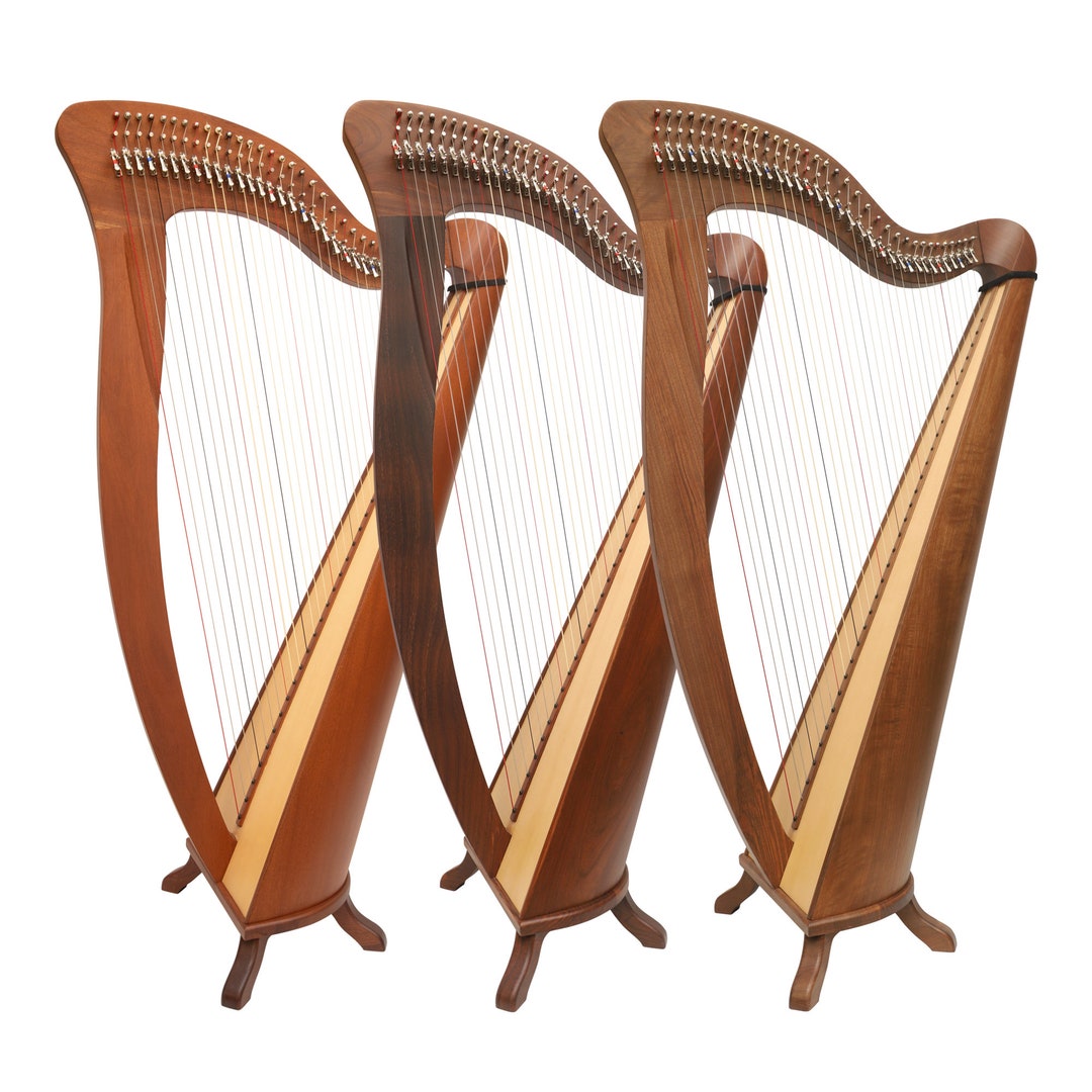 Mchugh 34 String Roundback Celtic Irish Harp Irish Folk Harp Irish ...