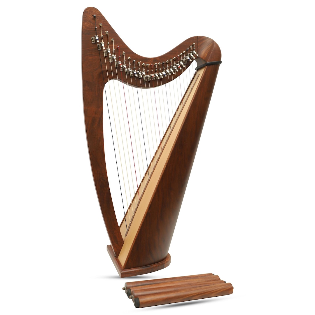 24 Strings Claddagh Harp Rosewood Finish, Irish Lever Harp, Celtic ...