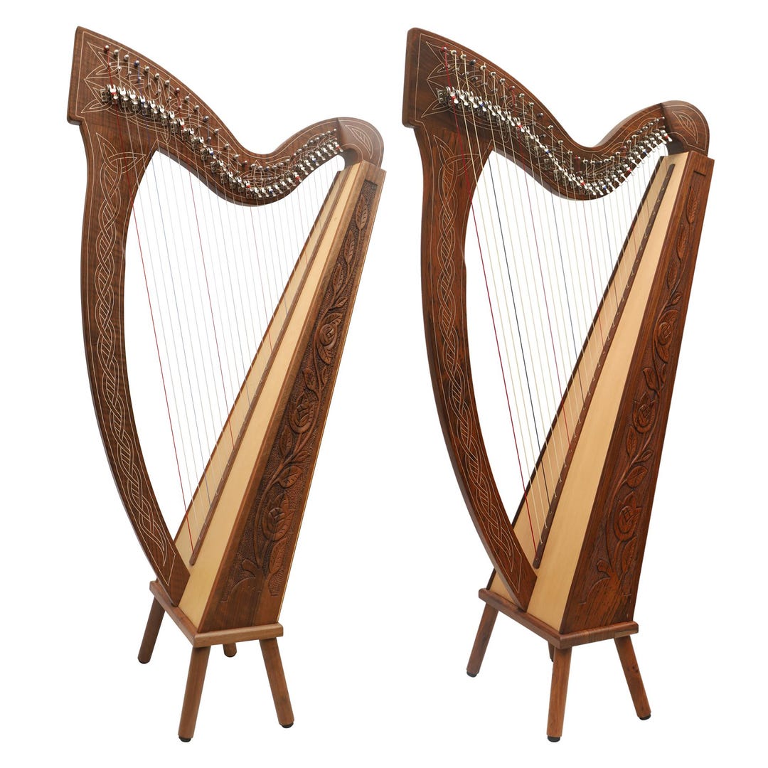 29 String Celtic Harp, Celtic Irish Harp With Levers, Lever Folk Harp ...