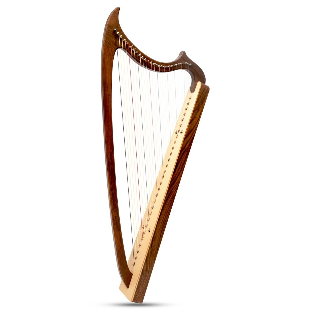 Gothic Harp 29 String Rosewood Finish, French Gothic Harp Handmade ...