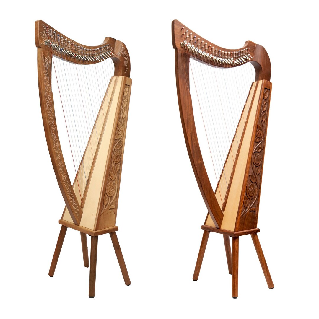 22 String Celtic Irish Harp, Irish Harp With Levers, Traditional Celtic ...