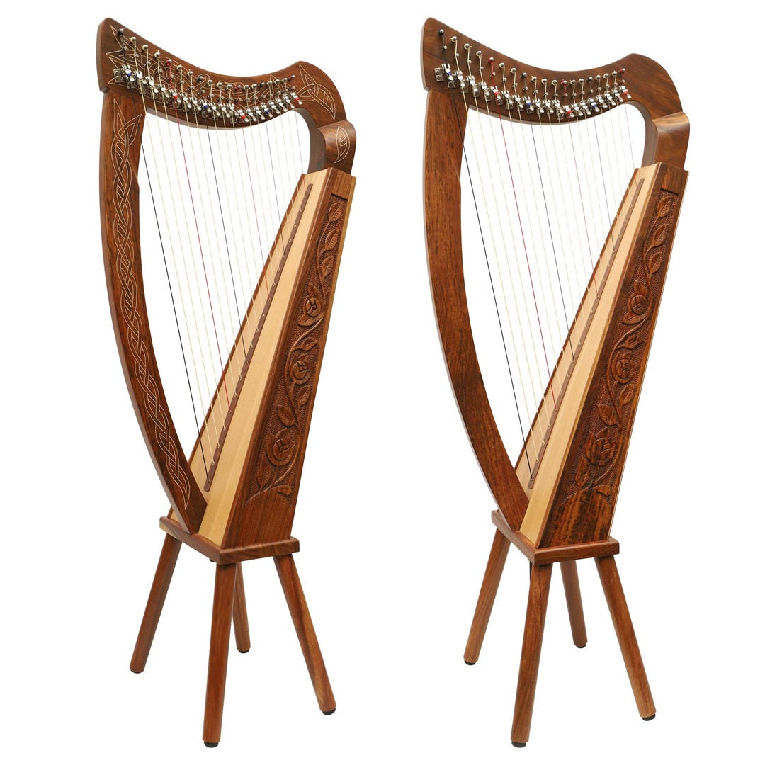 Harpe irlandaise celtique traditionnelle à 19 cordes avec leviers Harpe ...