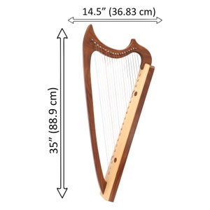 Gothic Harp 19 String, French Gothic Harp, Medieval Harp Handmade, Incl ...