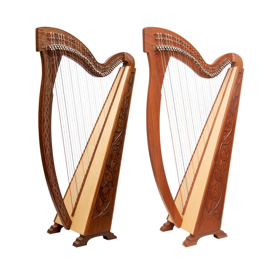 36 String Celtic Harp, Celtic Irish Harp With Levers, Lever Folk Harp ...