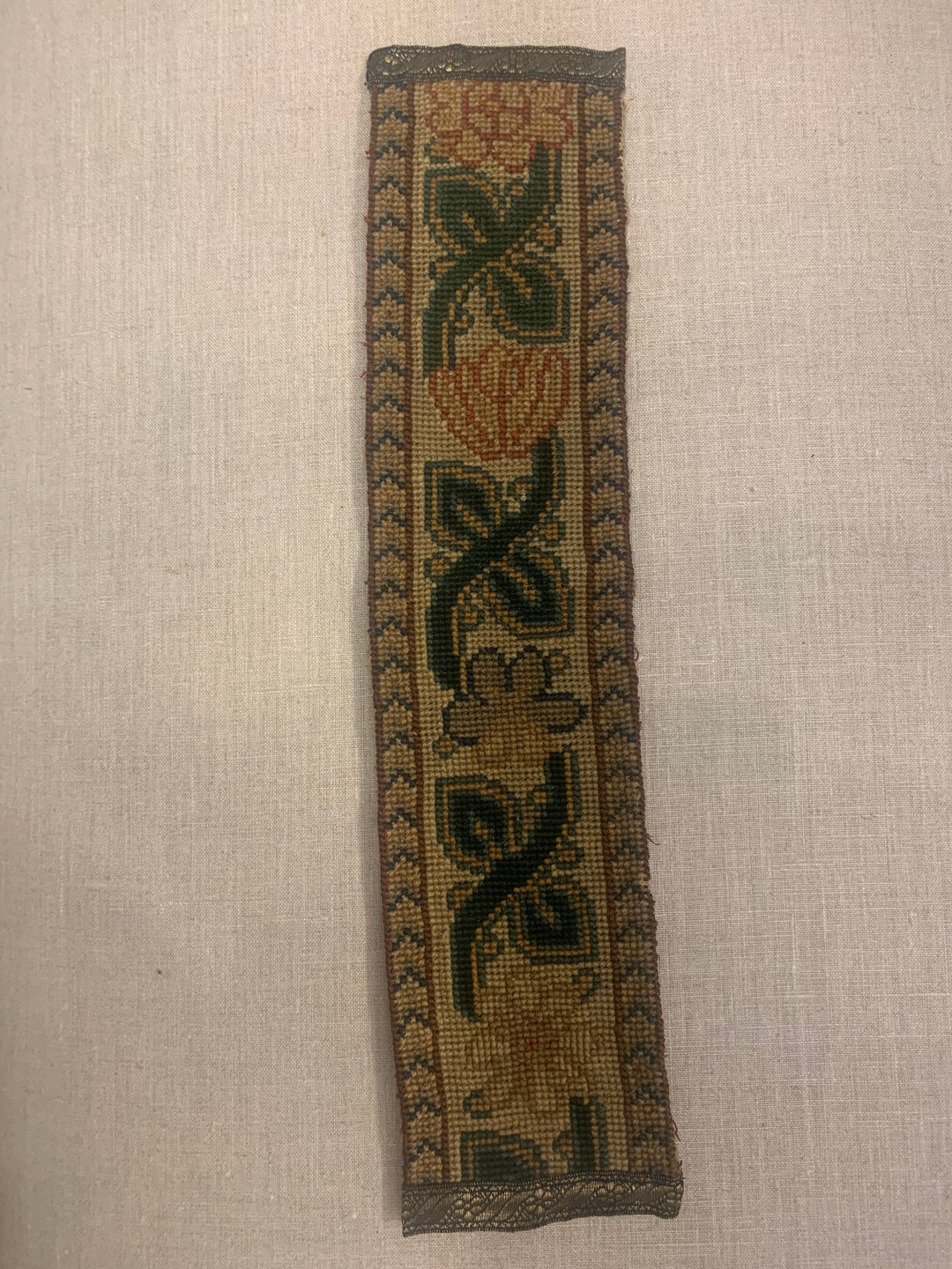 An Early Arts and Crafts Embroidered Bell Pull With a Metallic Gilt ...