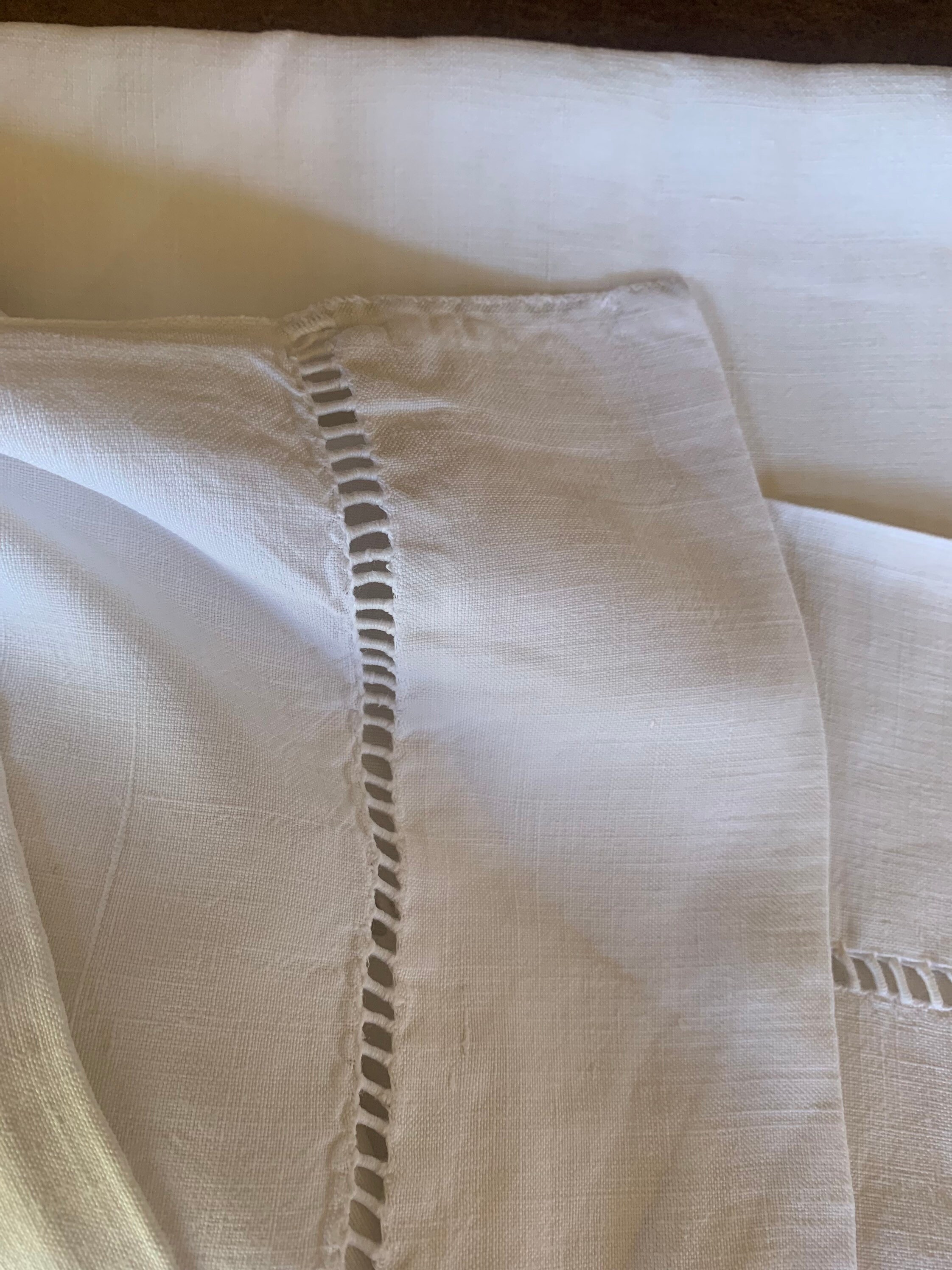 A Very Large Antique French White Métis Linen Wedding Trousseau Sheet ...