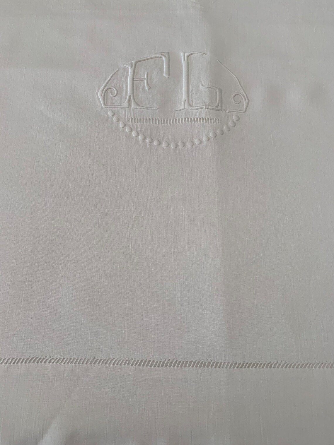 An Art Deco French White Métis Linen Monogrammed Sheet Circa 1930’s - Etsy