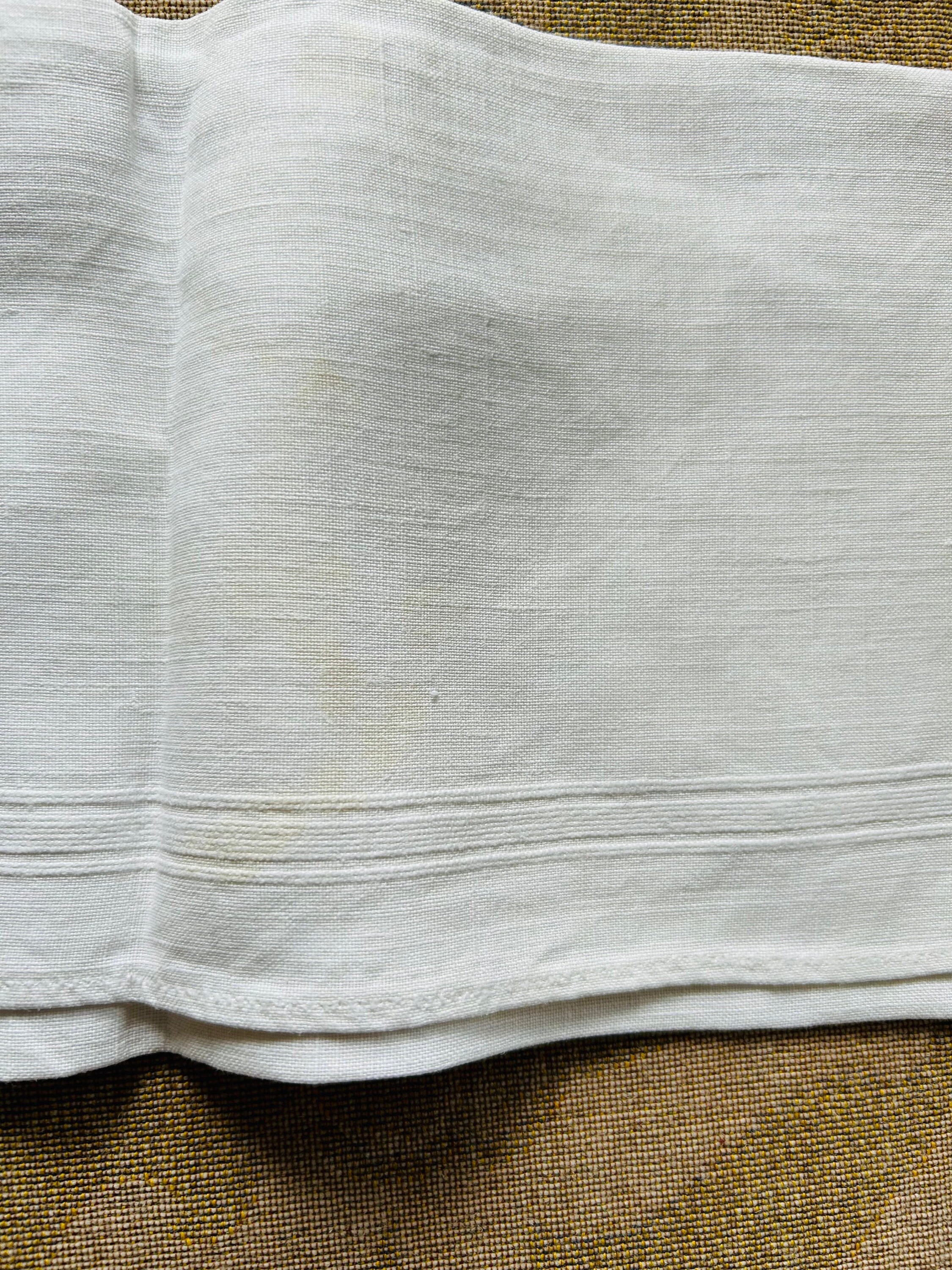 A Set of 5 Antique French Linen Serviettes/ Napkins With an Embroidered ...