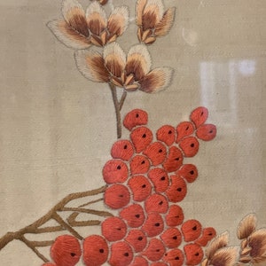 An Antique Edo Period Japanese Framed Silk Floral Tapestry Circa 1880 ...