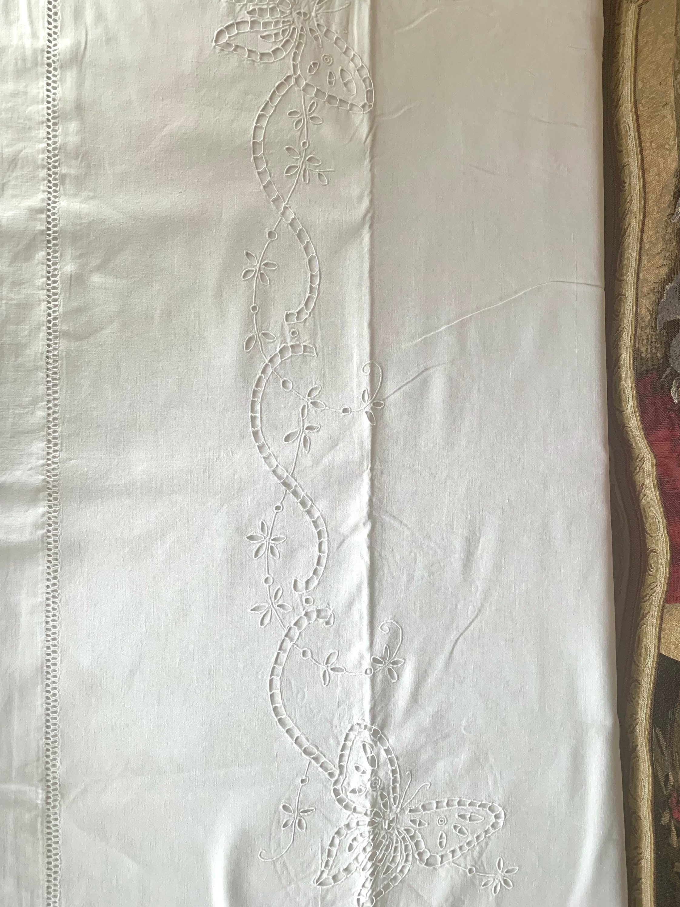 A Fine Quality Antique French White Butterfly Métis Linen - Etsy