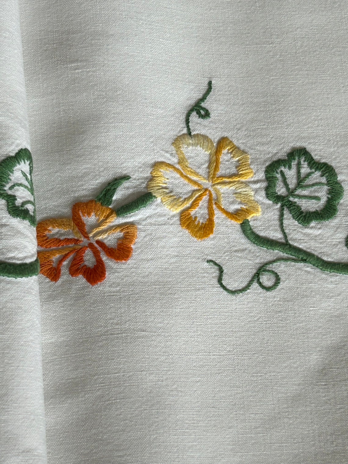 An Antique French White Art Deco Embroidered Métis Linen Sheet Circa ...