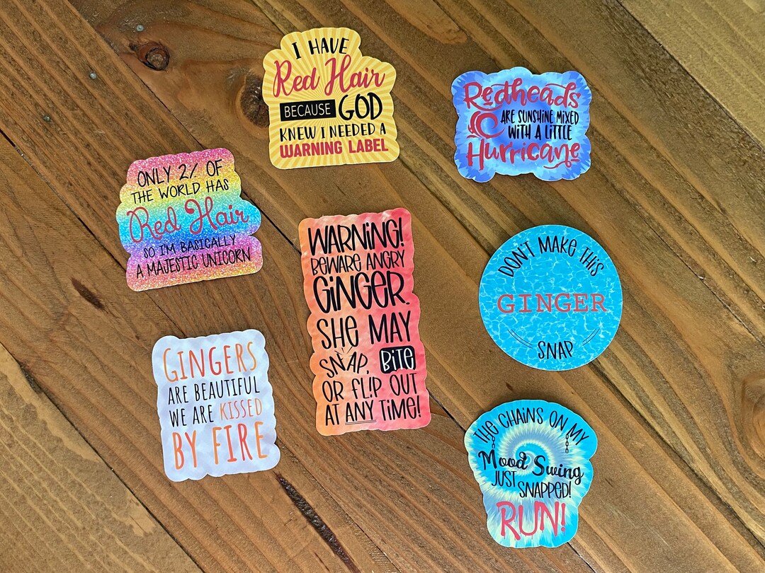 Redhead STICKERS - Pick Your Ginger Stickers - Custom Amount Vinyl ...