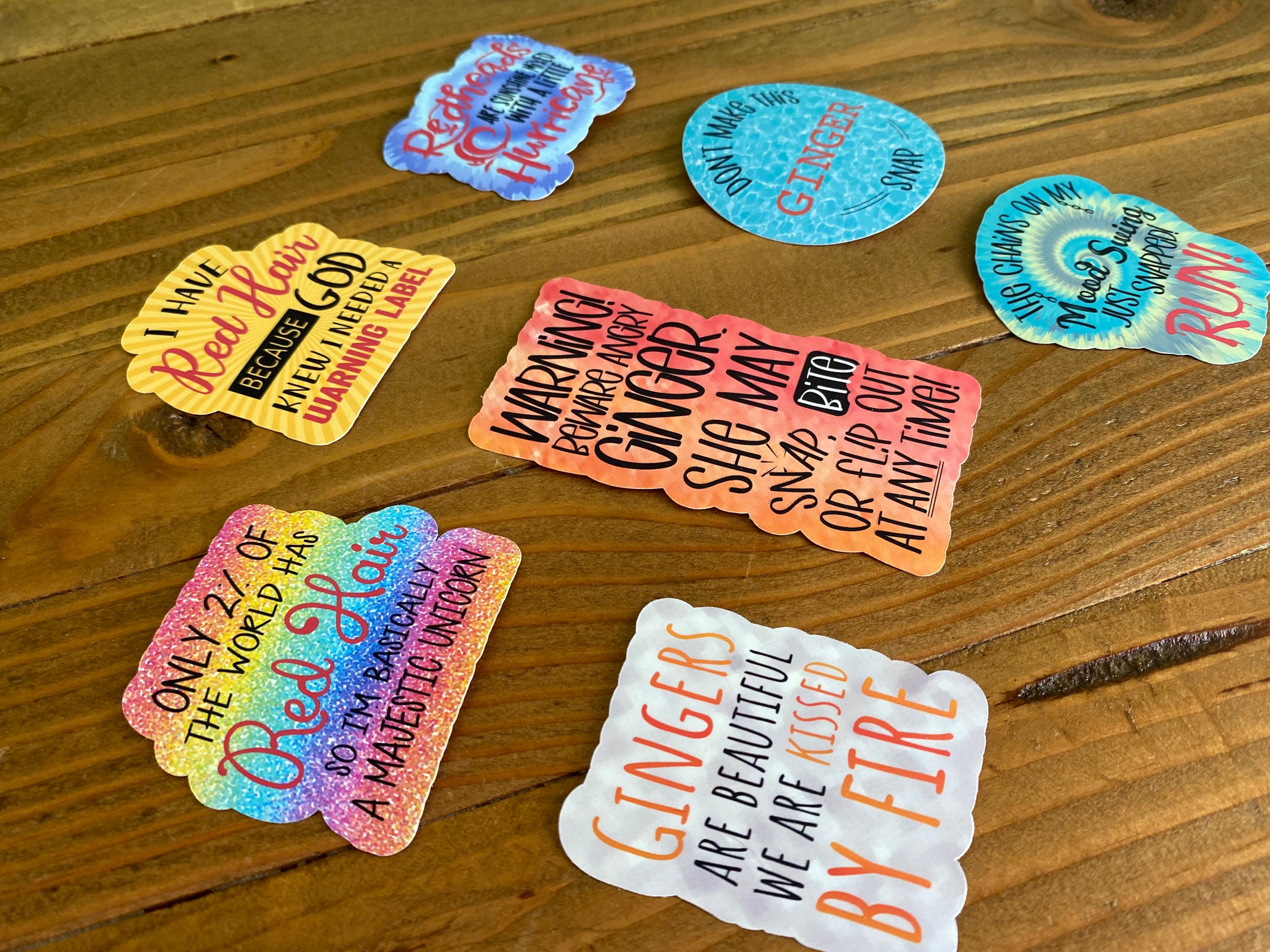 Redhead STICKERS - Pick Your Ginger Stickers - Custom Amount Vinyl ...