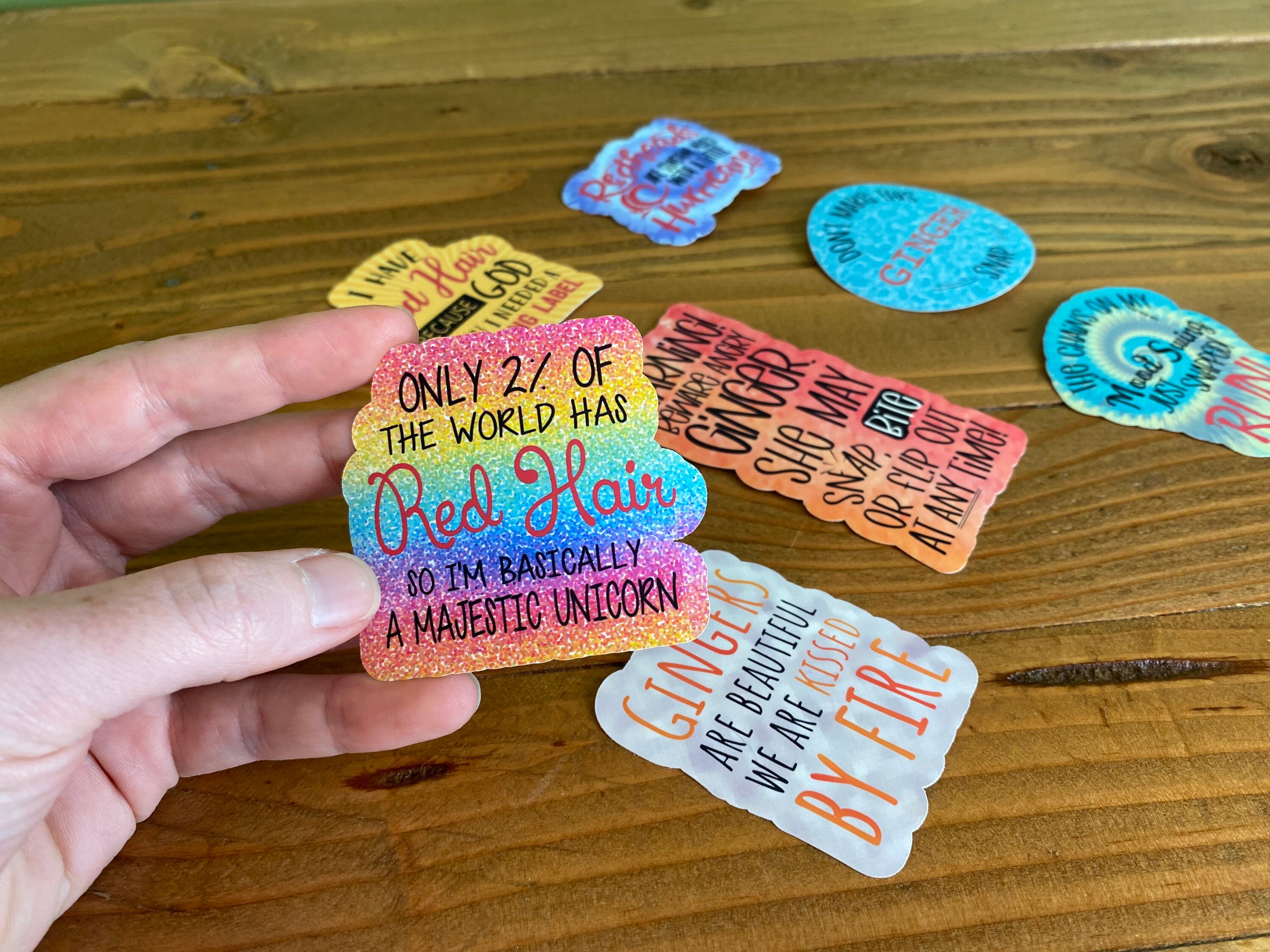 Redhead STICKERS - Pick Your Ginger Stickers - Custom Amount Vinyl ...