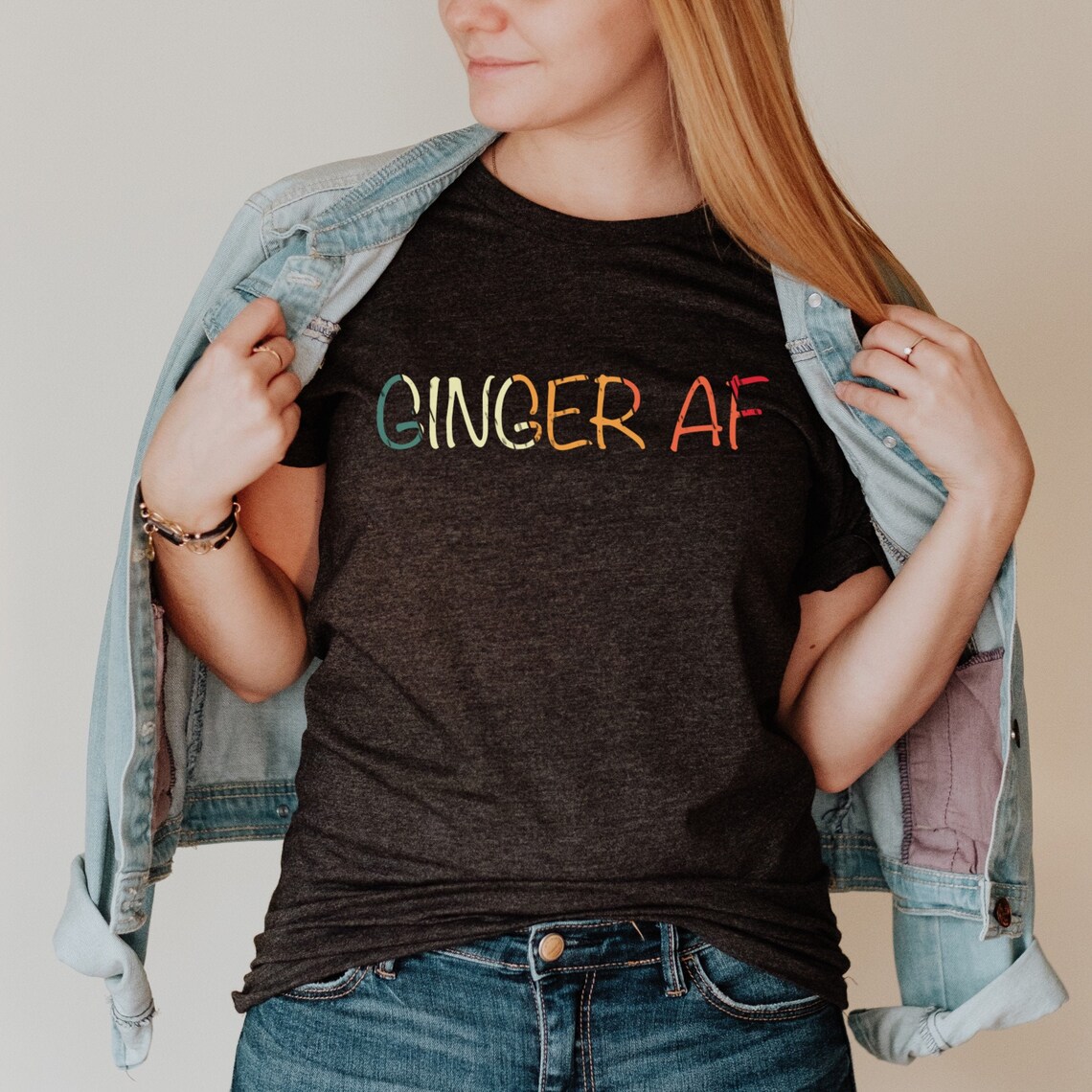 Redhead Shirt Ginger AF Funny Tee for Red Heads Authentic Ginger Men’s ...