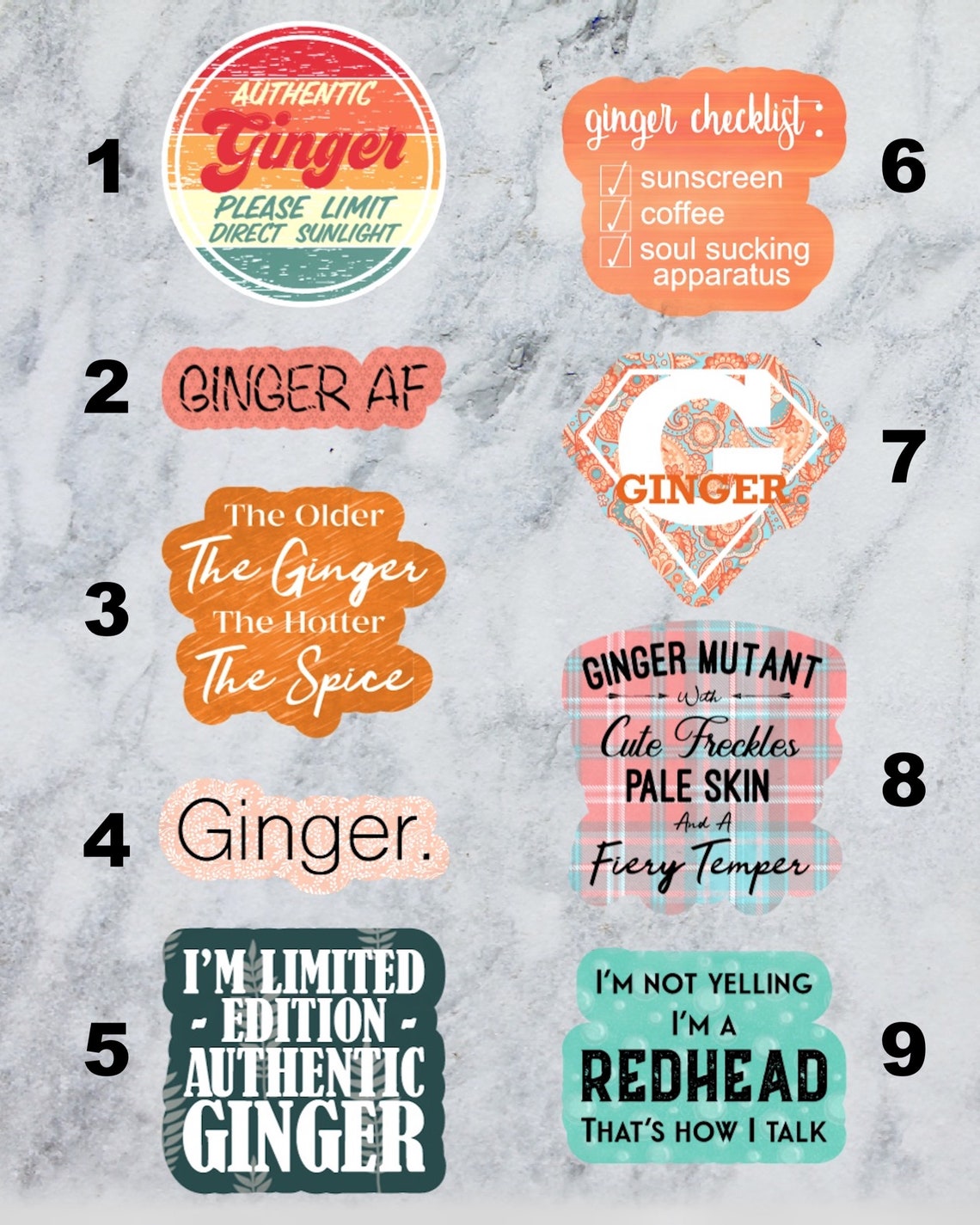 GINGER STICKERS Pick Your Stickers Custom Amount Vinyl - Etsy
