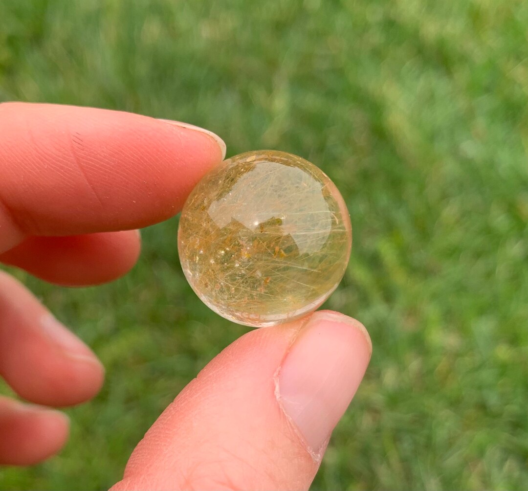 Rutilated Quartz Sphere - Etsy