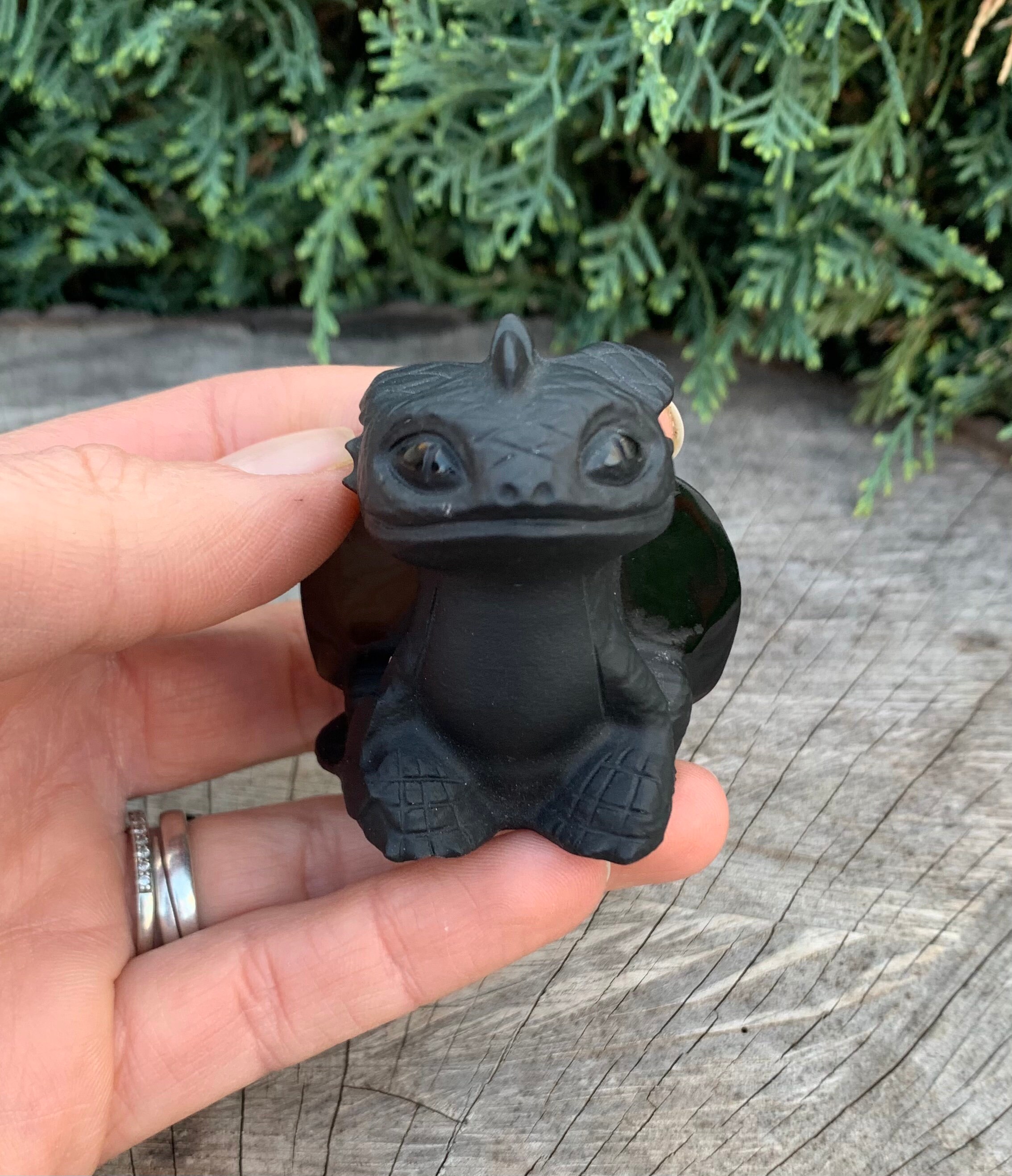 Obsidian Toothless | Hand Carved Crystal Toothless - DISCOUNTED - Etsy