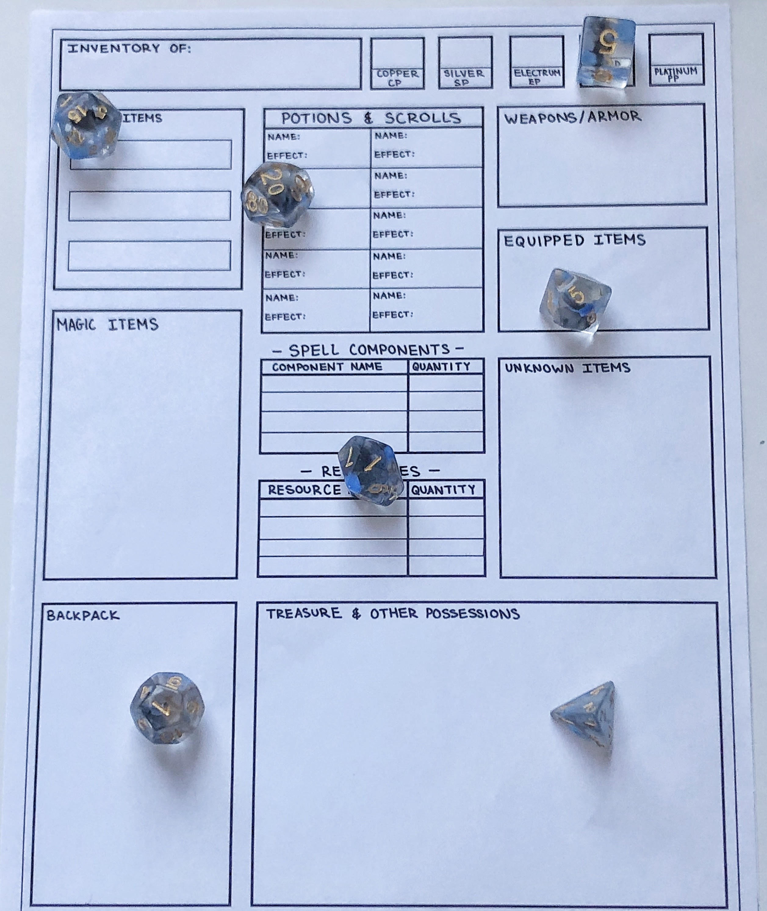 Custom D&D Character Sheets Monochrome General - Etsy