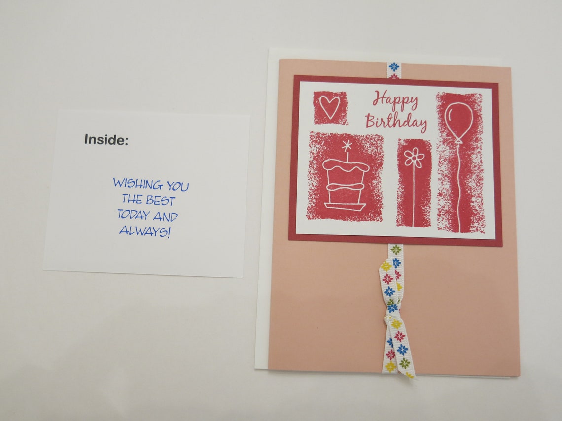 Colorful Happy Birthday Cards Birthday Note Birthday Card | Etsy