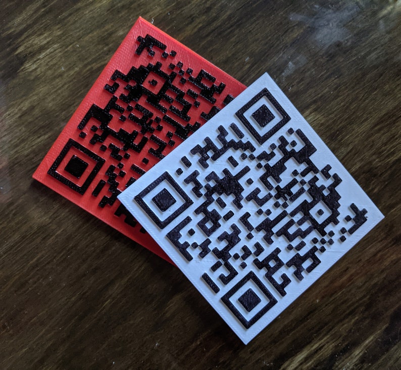Custom QR Code Coaster Pack of 4 - 3D Prints That Can Be Personalized ...