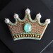 Crown Beaded Brooch - Beads Embroidered Chess Queen Pin - Gift for Her ...