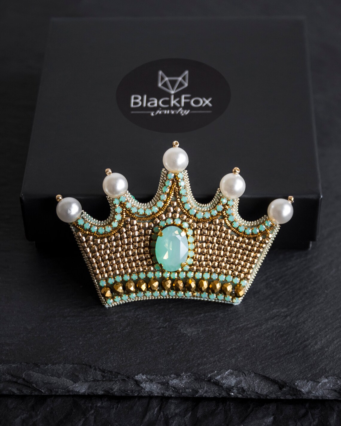 Crown Beaded Brooch Beads Embroidered Chess Queen Pin Gift for Her - Etsy