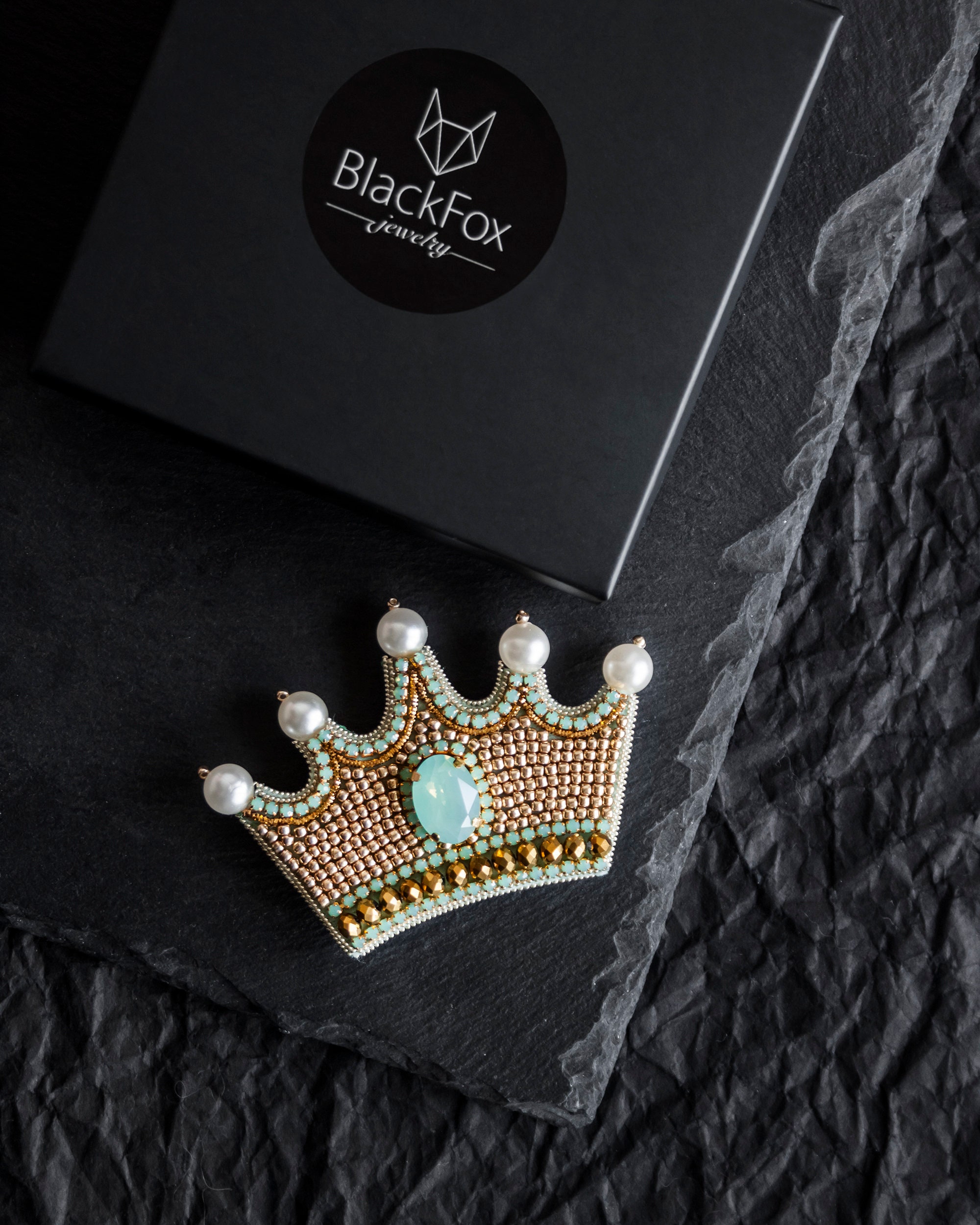 Crown Beaded Brooch Beads Embroidered Chess Queen Pin Gift - Etsy