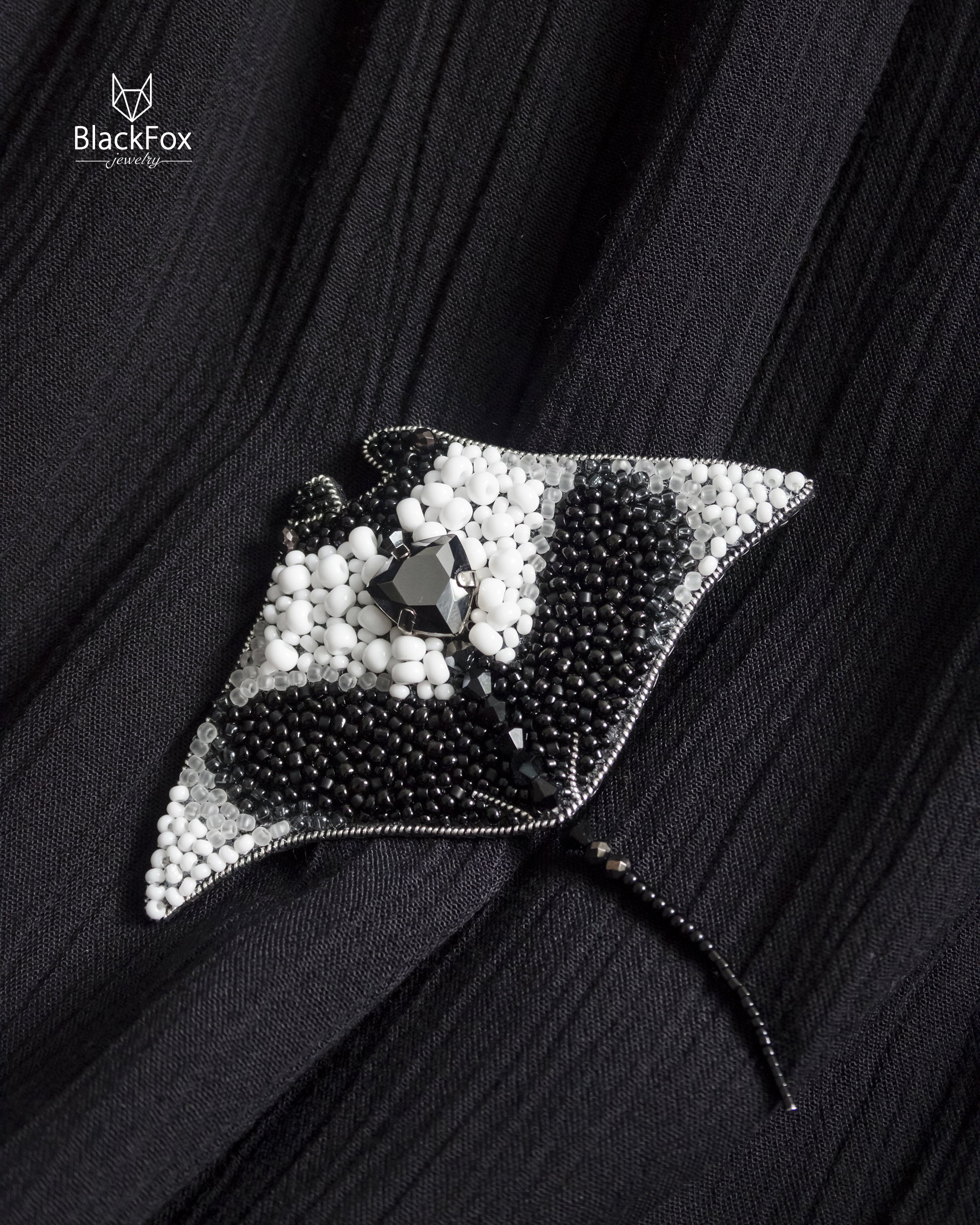 Manta Ray Beaded Brooch Seed Bead Embroidery Sea Stingray Brooch Pin - Etsy