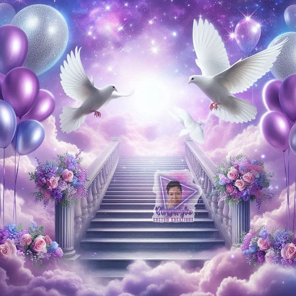 Purple Heavenly Background - Etsy