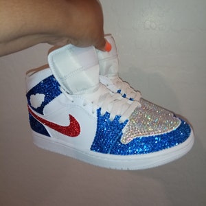Custom Rhinestone Bling AF 1s Jordans - Etsy