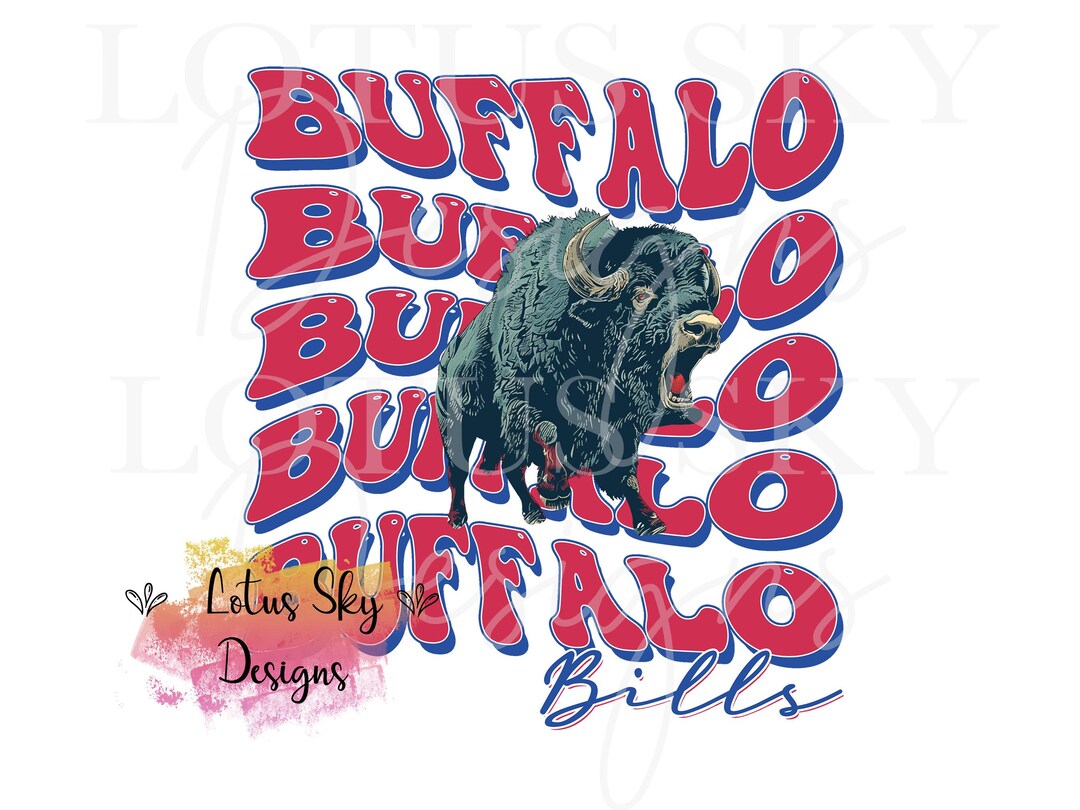 Retro Text Buffalo | Blue Buffalo | Vintage Font | Ready to Press ...