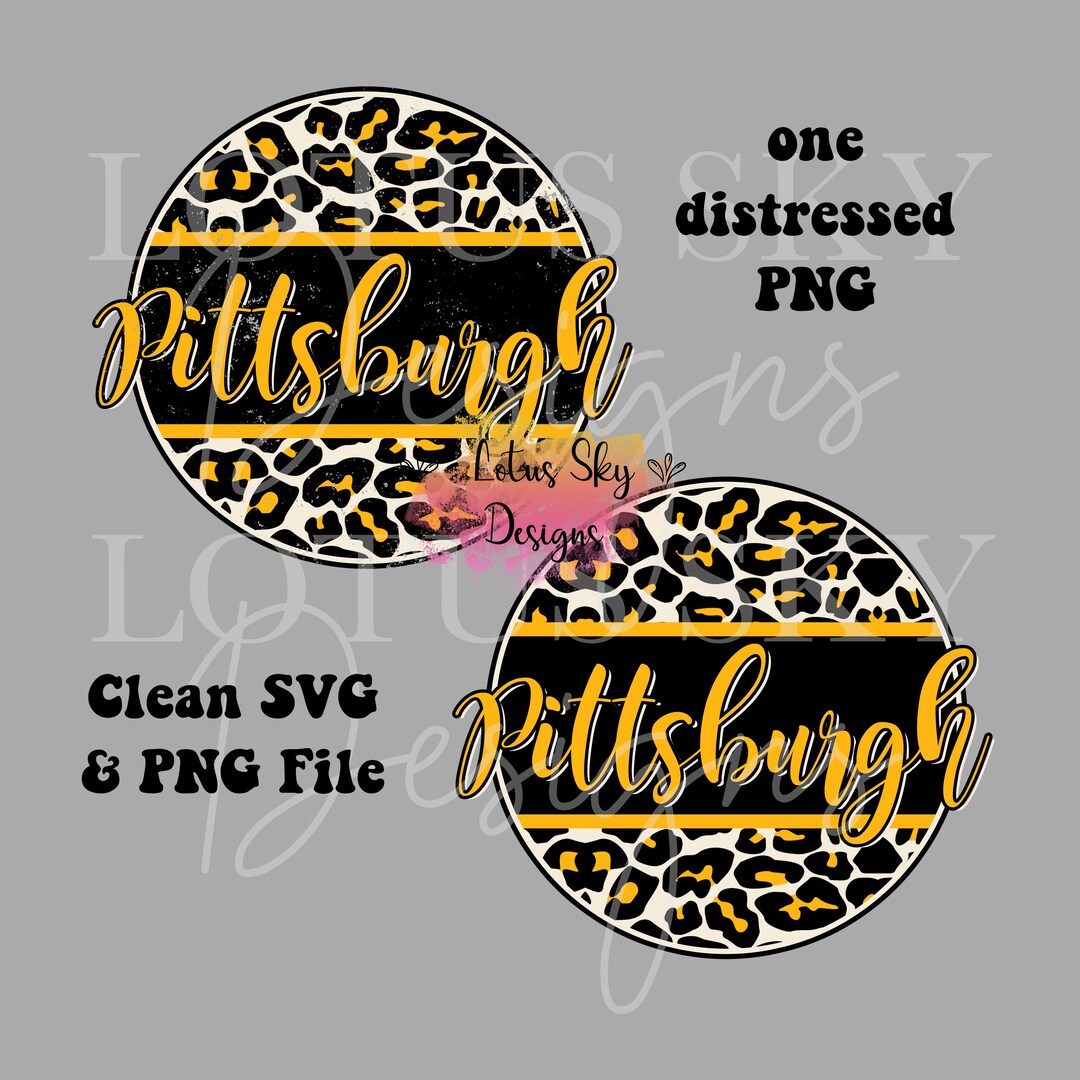 Pittsburgh Cursive Leopard Print Circle| Instant Download | SVG and PNG ...