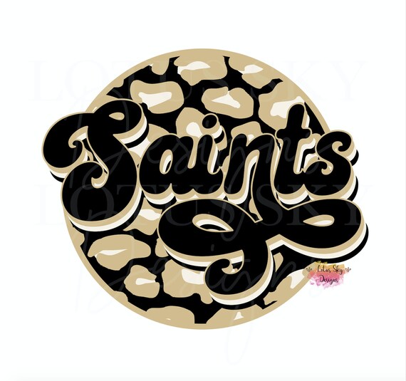 Saints Retro Leopard Print Instant Download SVG and PNG - Etsy