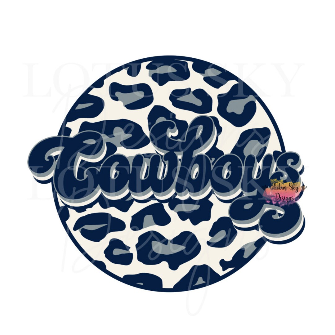 Cowboys Retro Leopard Print Circle | Instant Download | SVG and PNG ...