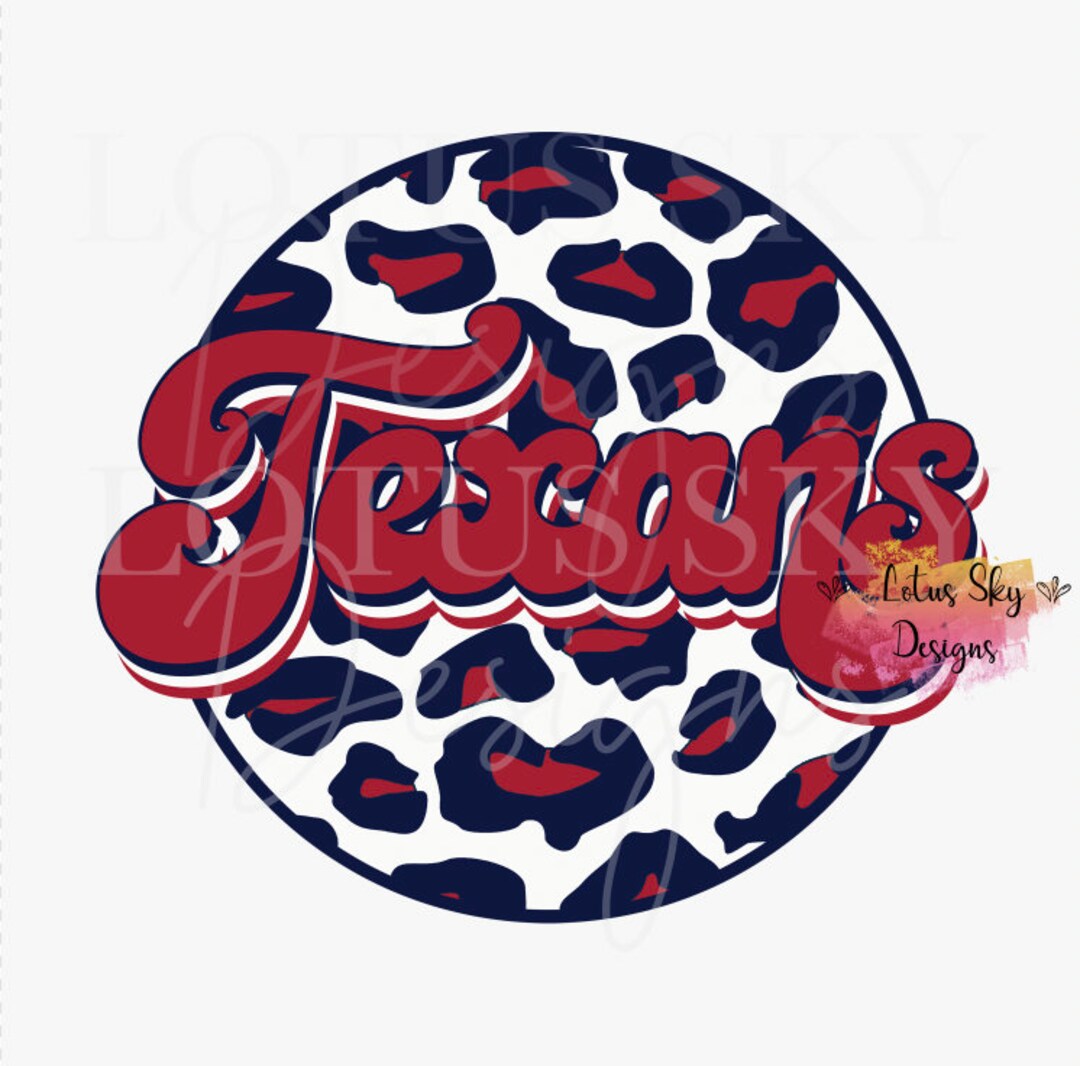 Texans Retro Leopard Print Circle | Instant Download | SVG and PNG ...