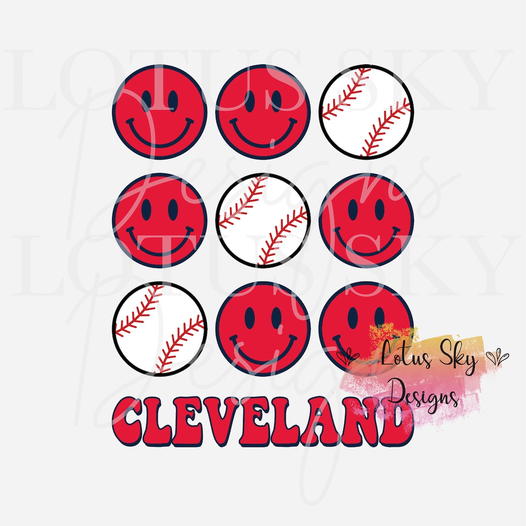 Cleveland Baseball Retro Smiing | Ready to Press | Sublimation Heat ...
