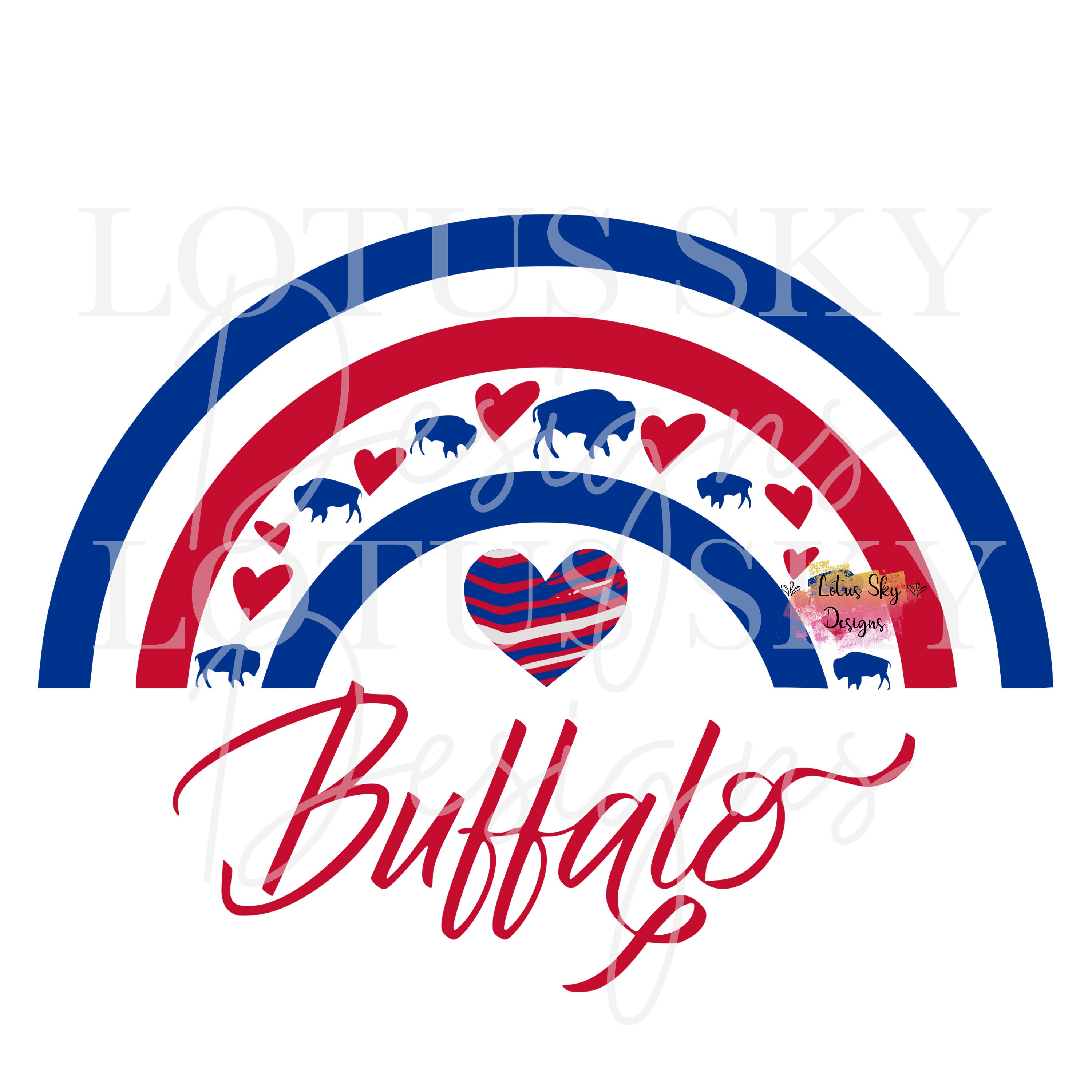 Buffalo Love Rainbow Instant Download SVG and PNG Files - Etsy Israel
