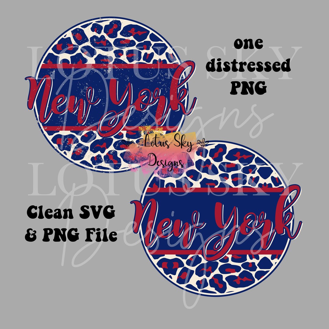 New York Cursive Leopard Print Circle| Instant Download | SVG and PNG ...